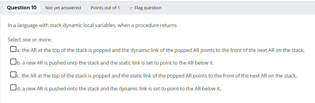 Solved Question 6 Not yet answered Points out of 1 p Flag | Chegg.com