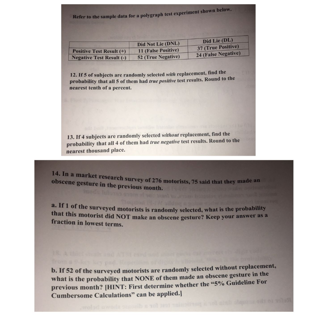 Solved Refer to the sample data for a polygraph test | Chegg.com