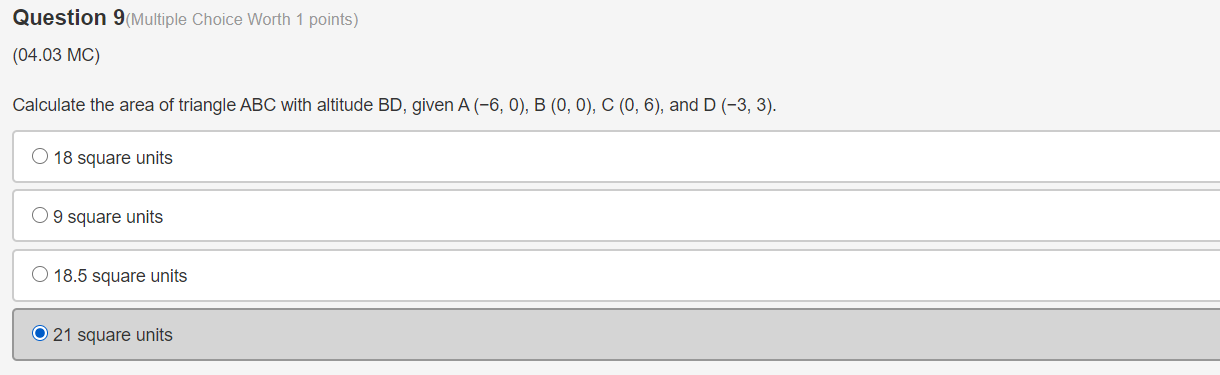 Solved Question 9 Multiple Choice Worth 1 points) (04.03 MC) | Chegg.com