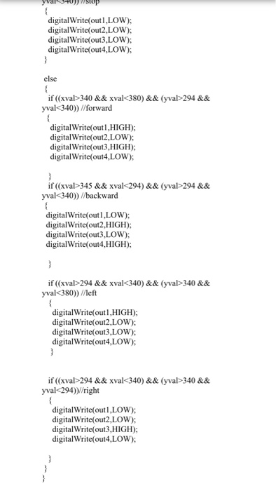 Solved Arduino Code: irt xPin=A2; //AO changed to A2 int | Chegg.com