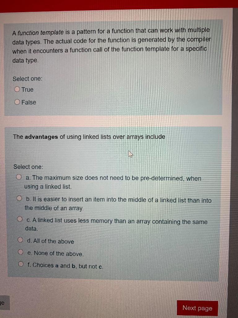 Solved A function template is a pattern for a function that | Chegg.com