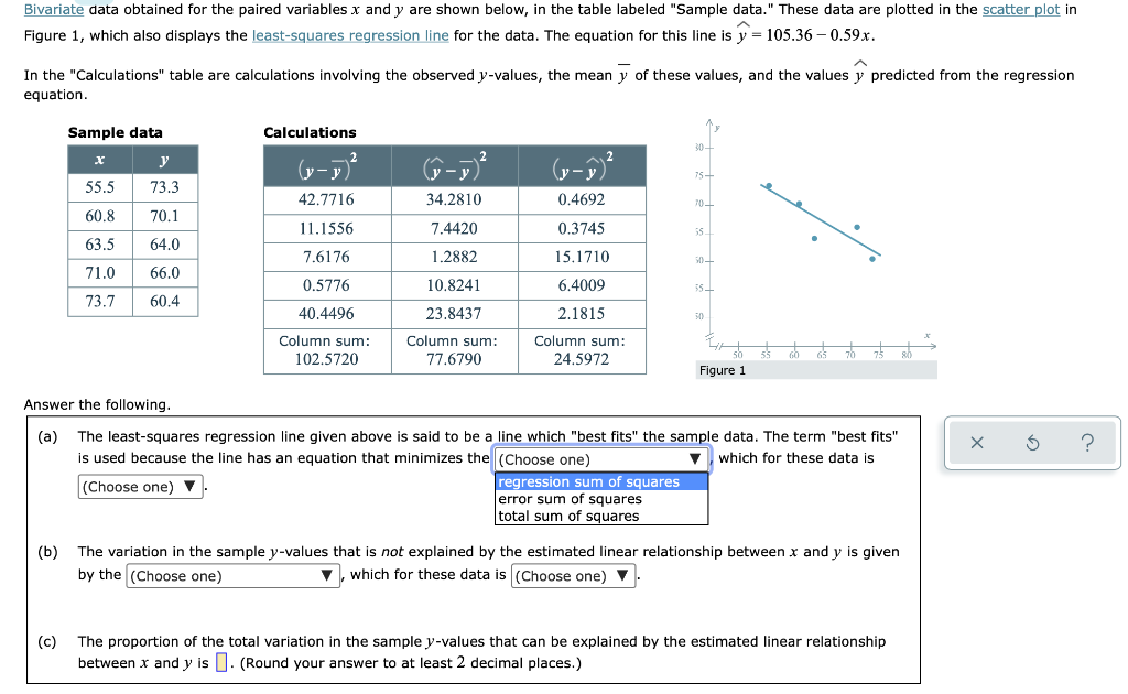 Solved Bivariate data obtained for the paired variables x | Chegg.com