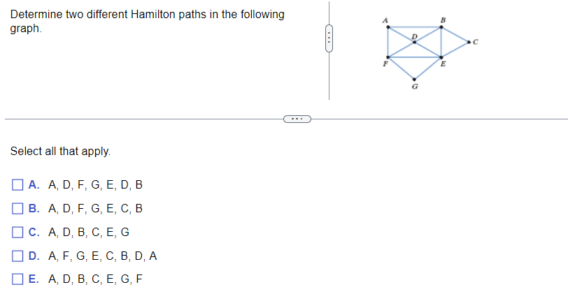 Solved Determine two different Hamilton paths in the | Chegg.com