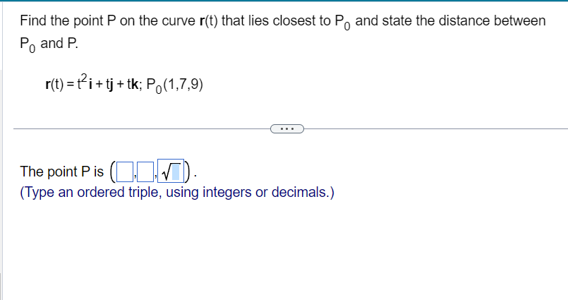 Solved Find the point P ﻿on the curve r(t) ﻿that lies | Chegg.com