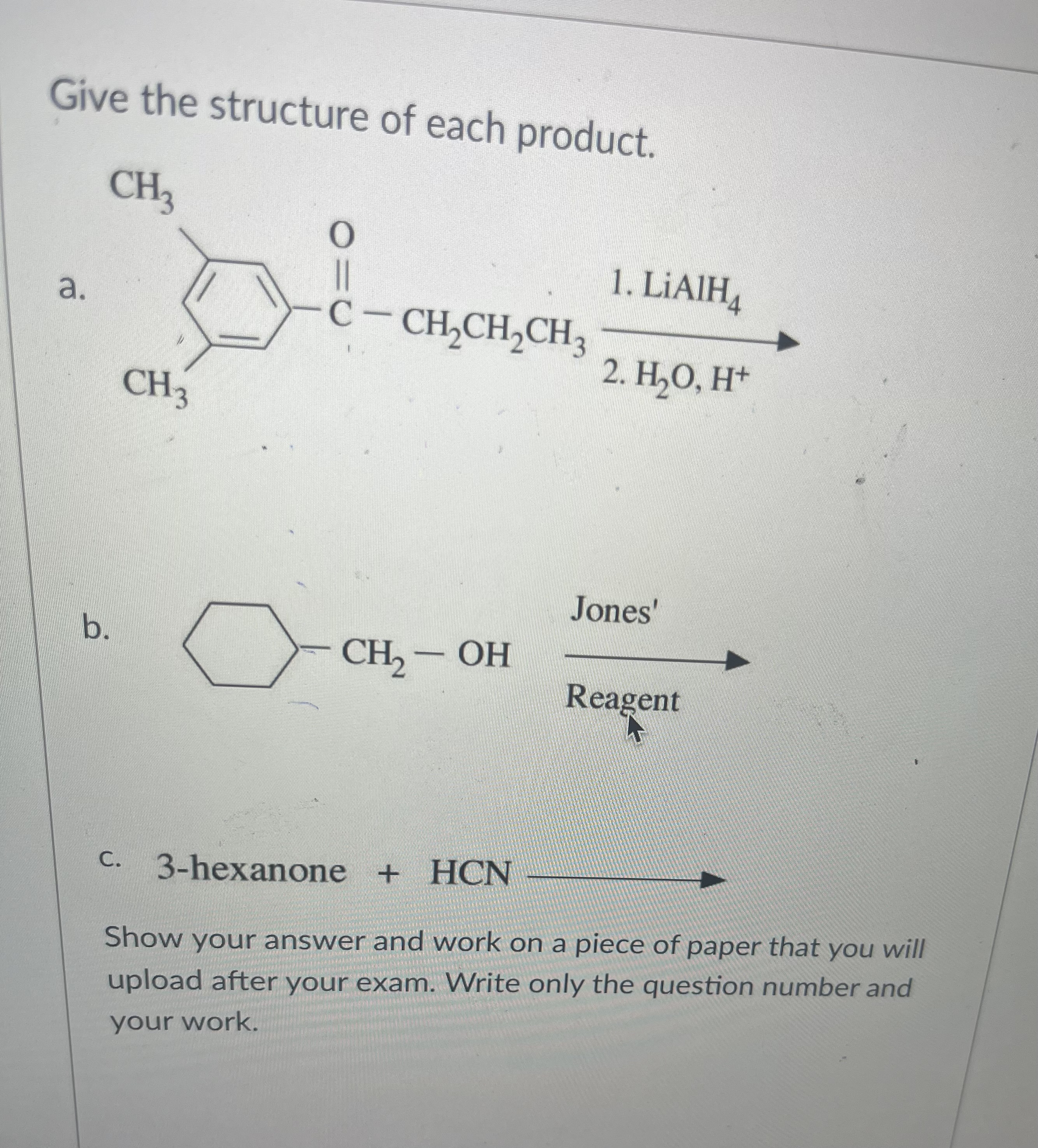 Solved Give the structure of each product.c. 3-hexanone | Chegg.com