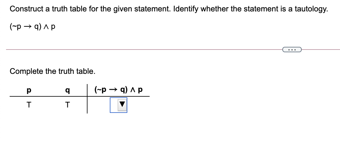 Solved Construct a truth table for the given statement. | Chegg.com