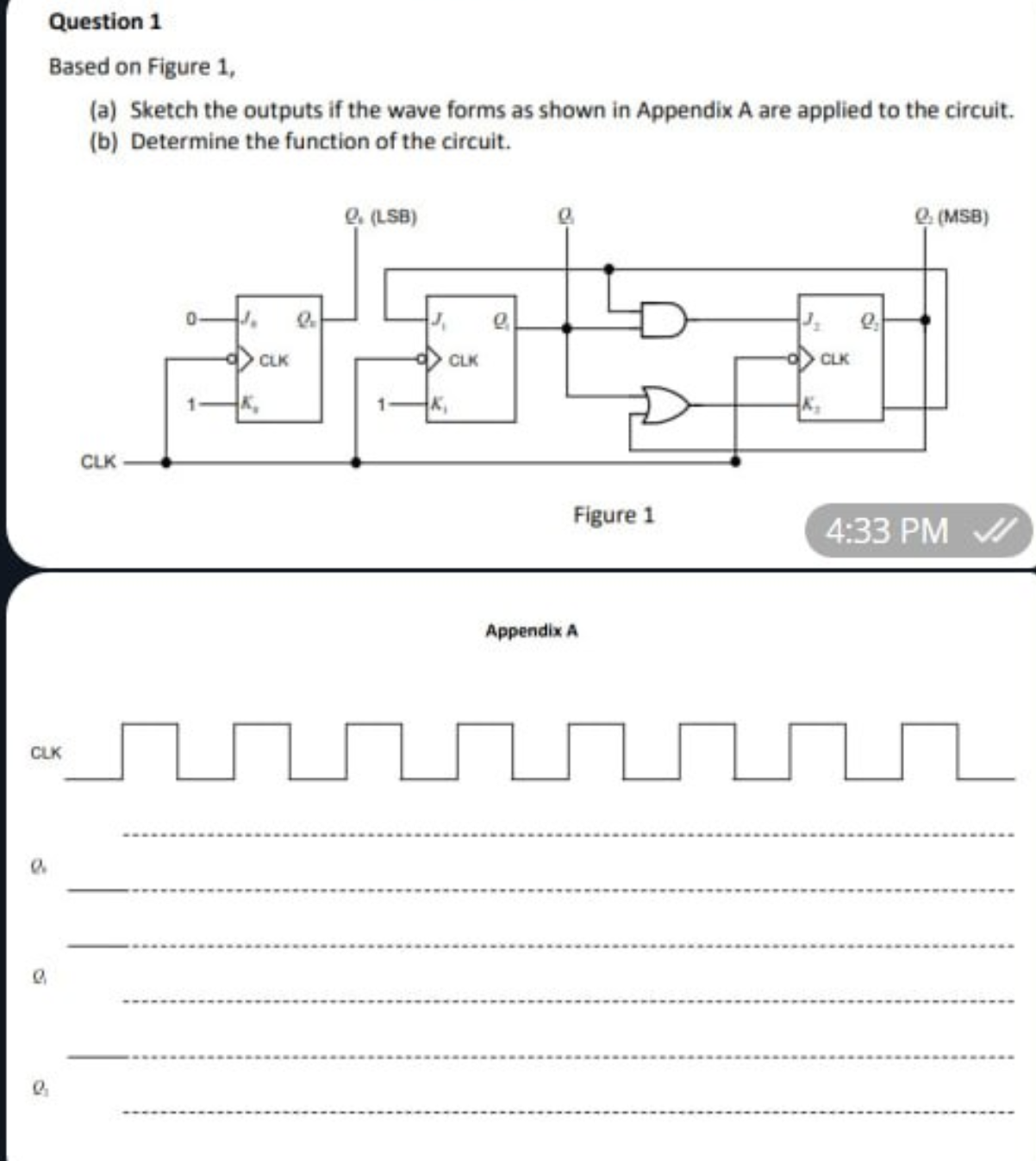 Solved Based on Figure 1, (a) Sketch the outputs if the wave | Chegg.com