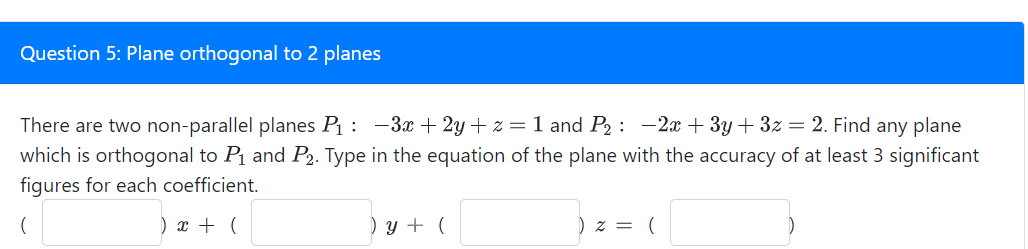Solved There are two non-parallel planes and . Find any | Chegg.com