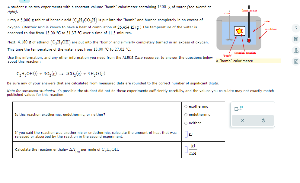 Solved A student runs two experiments with a constant-volume | Chegg.com