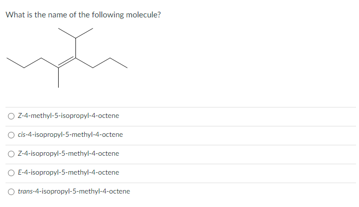Solved What is the name of the following molecule? | Chegg.com