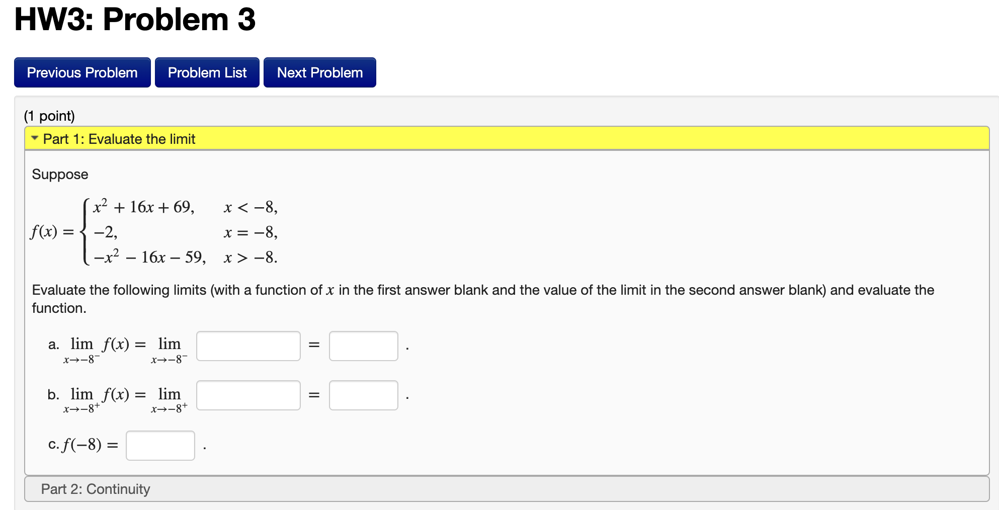 Solved HW3: Problem 3 Previous Problem Problem List Next | Chegg.com