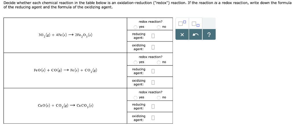 Solved Decide Whether Each Chemical Reaction In The Table
