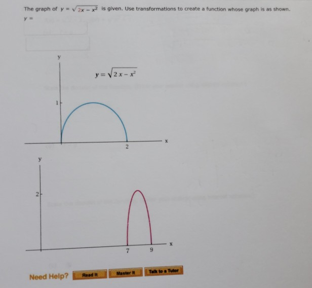 Solved The graph of y= 2x-X is given. Use transformations to | Chegg.com