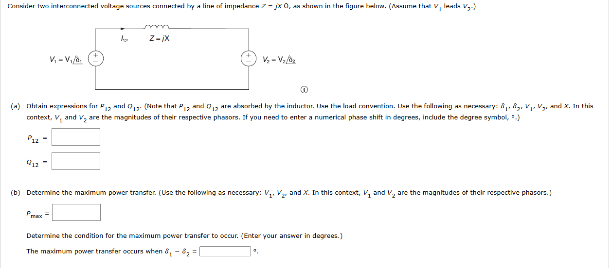 Solved Consider two interconnected voltage sources connected | Chegg.com