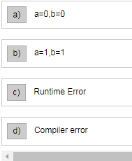 Solved For the following code snippet, select the correct | Chegg.com