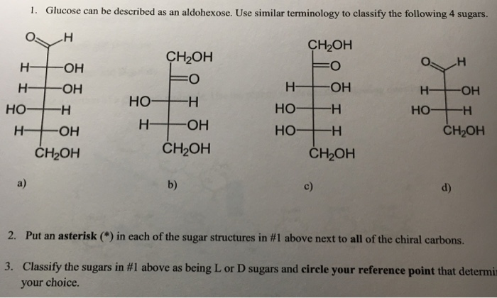 Solved I Glucose can be described as an do exose. Use sinn | Chegg.com