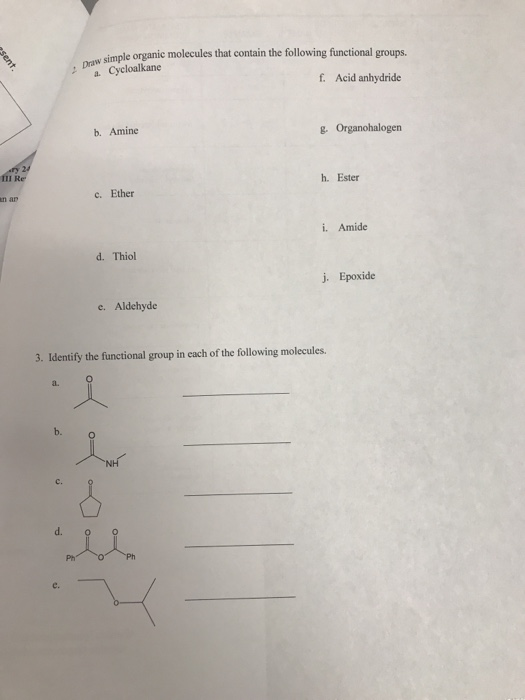 Solved simple organic molecules that contain the following | Chegg.com