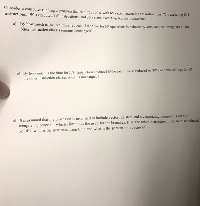 Solved Consider a computer running a program that requires | Chegg.com