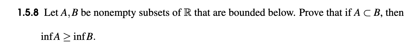 Solved 1 5 8 ﻿let A B Be ﻿nonempty Subsets Of R ﻿that Are