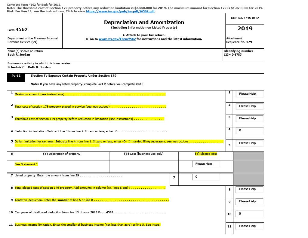 Solved Please help me with this 2019 tax return. All | Chegg.com