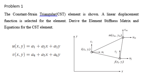 Solved Problem 1 The Constant-Strain Triangular (CST) | Chegg.com