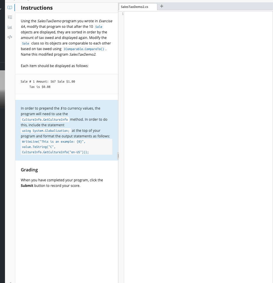 Solved C# Code for 9-6A using System; using static | Chegg.com