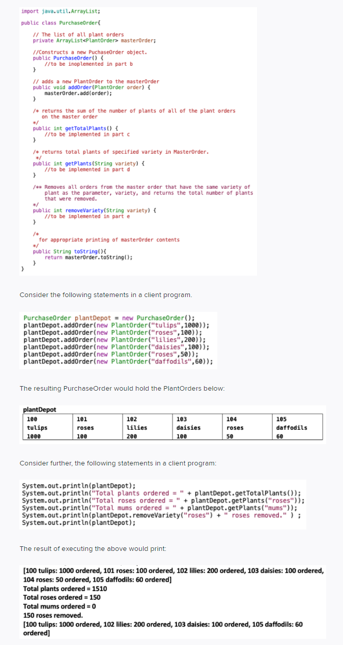 Solved Q3 Object Oriented Programming 40 Points A gardening | Chegg.com