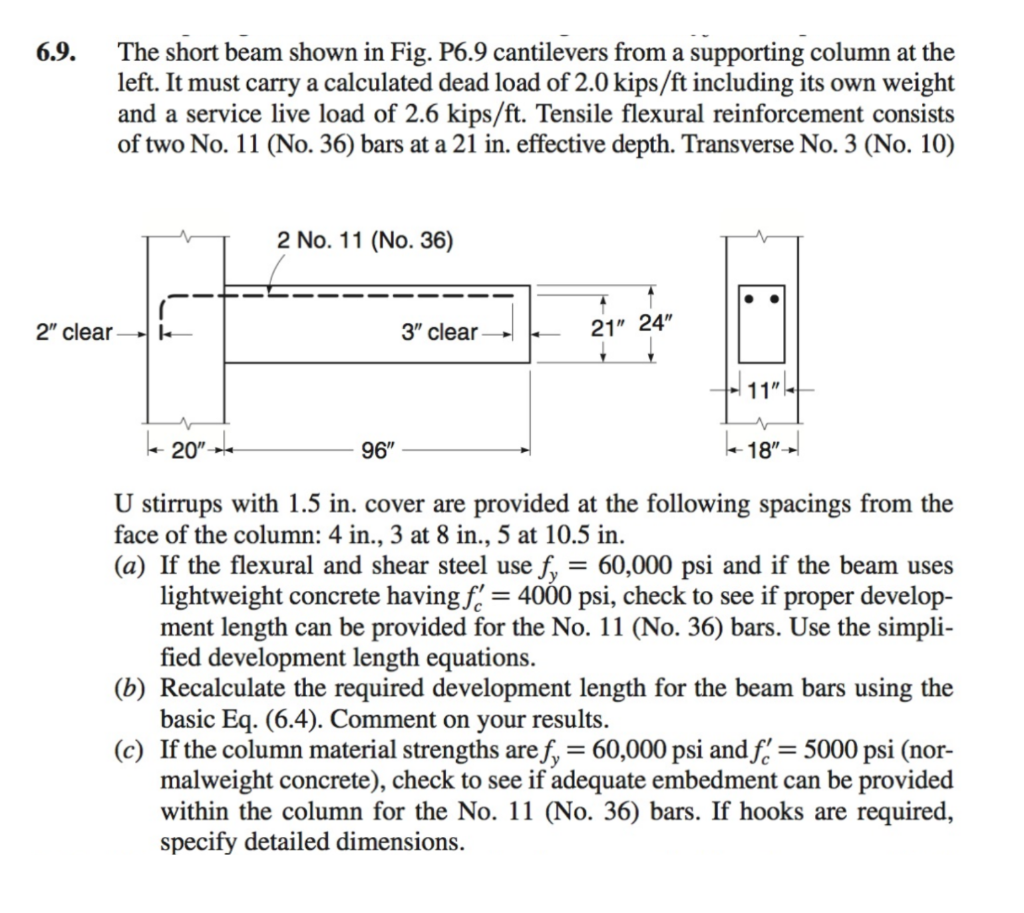 6.9. The short beam shown in Fig. P6.9 cantilevers | Chegg.com