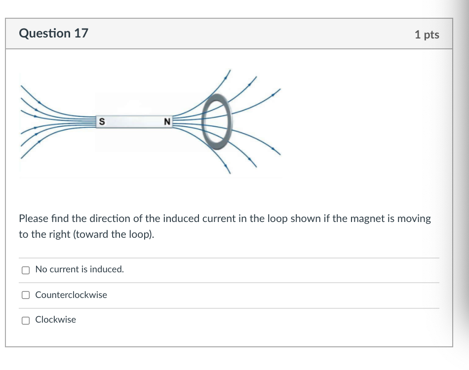 Solved Question 17 1 pts S N Please find the direction of | Chegg.com