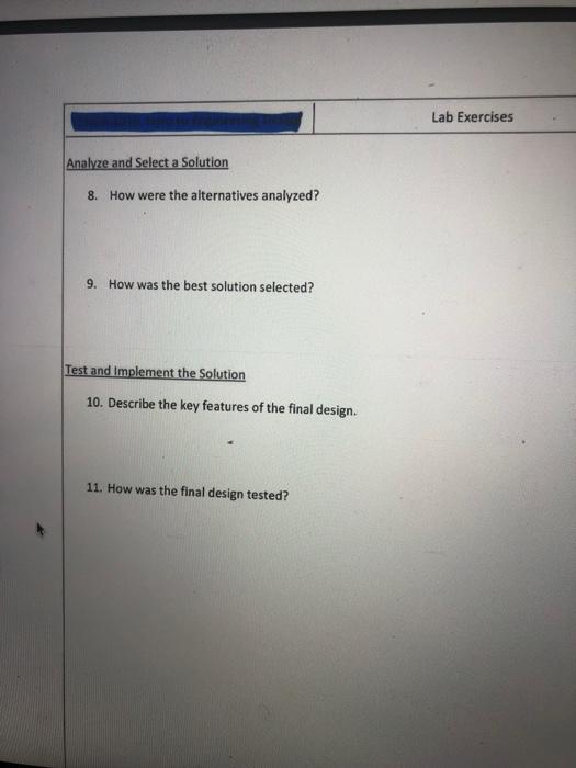 9. How was the best solution selected? est and | Chegg.com