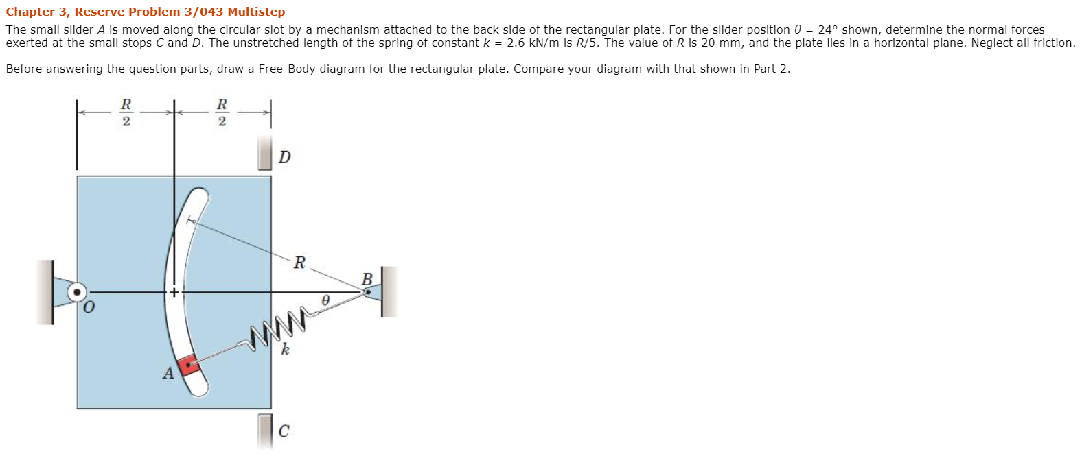 Solved The small slider A is moved along the circular slot | Chegg.com
