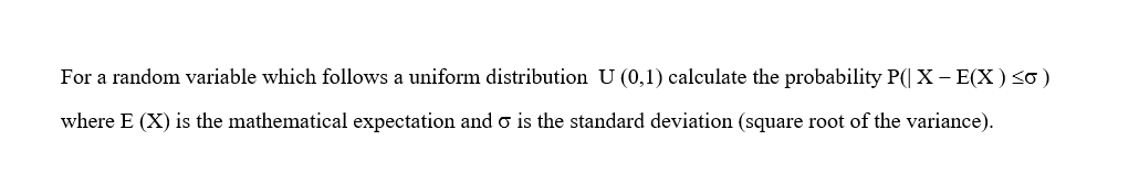 Solved For a random variable which follows a uniform | Chegg.com