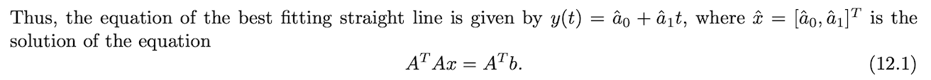 Solved Thus, the equation of the best fitting straight line | Chegg.com