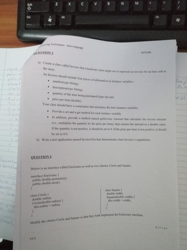 a) Create it class called Invoice that a handware | Chegg.com