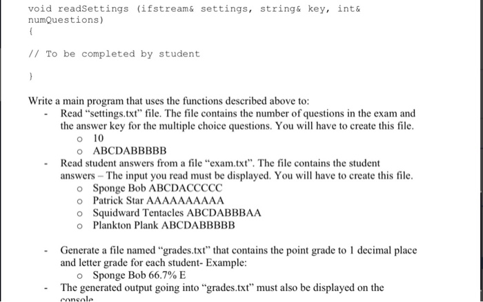 Solved Question 3 Write the function definitions for each of | Chegg.com