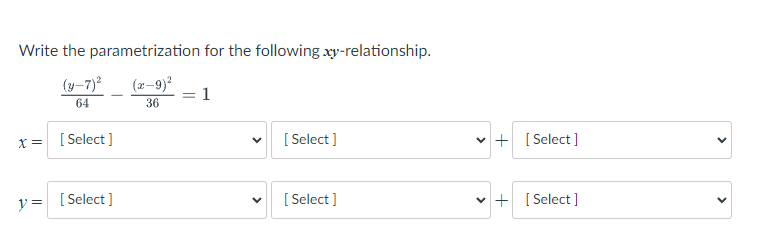 Solved Write the parametrization for the following | Chegg.com