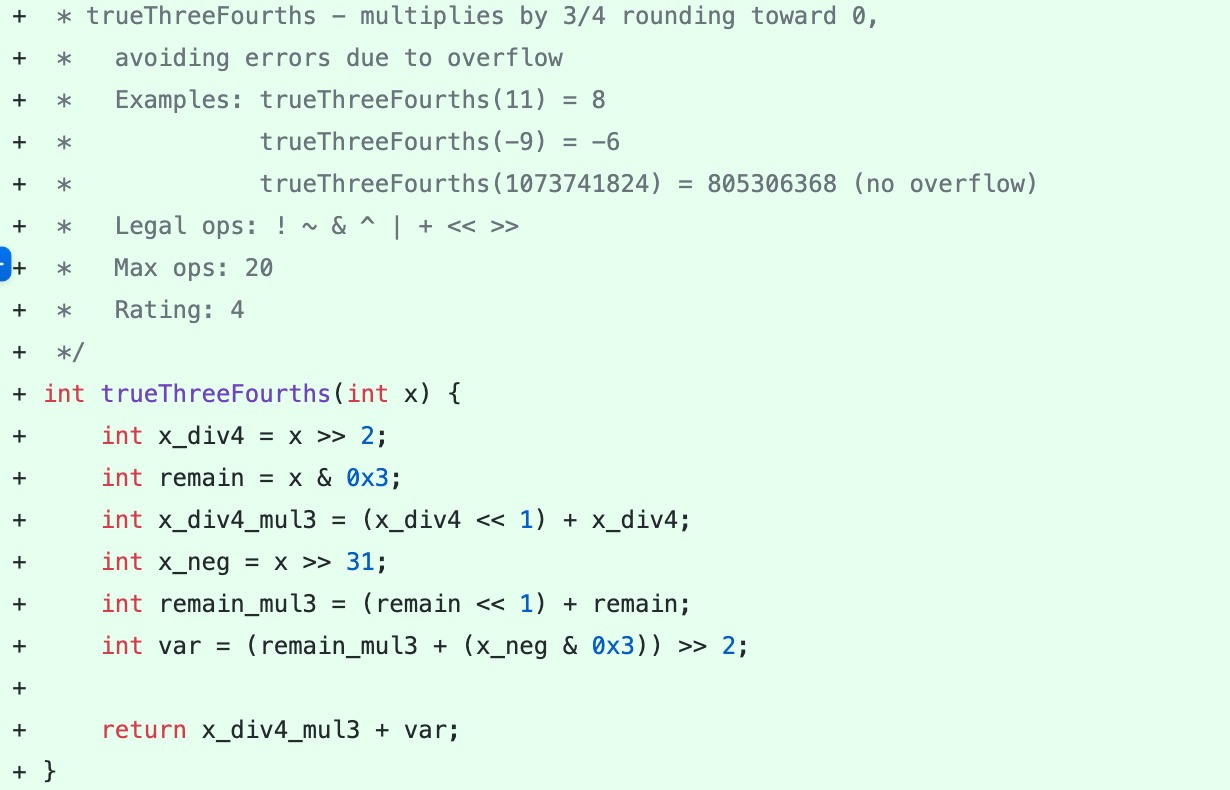 Solved I have already got the solution for trueThreeFourths | Chegg.com
