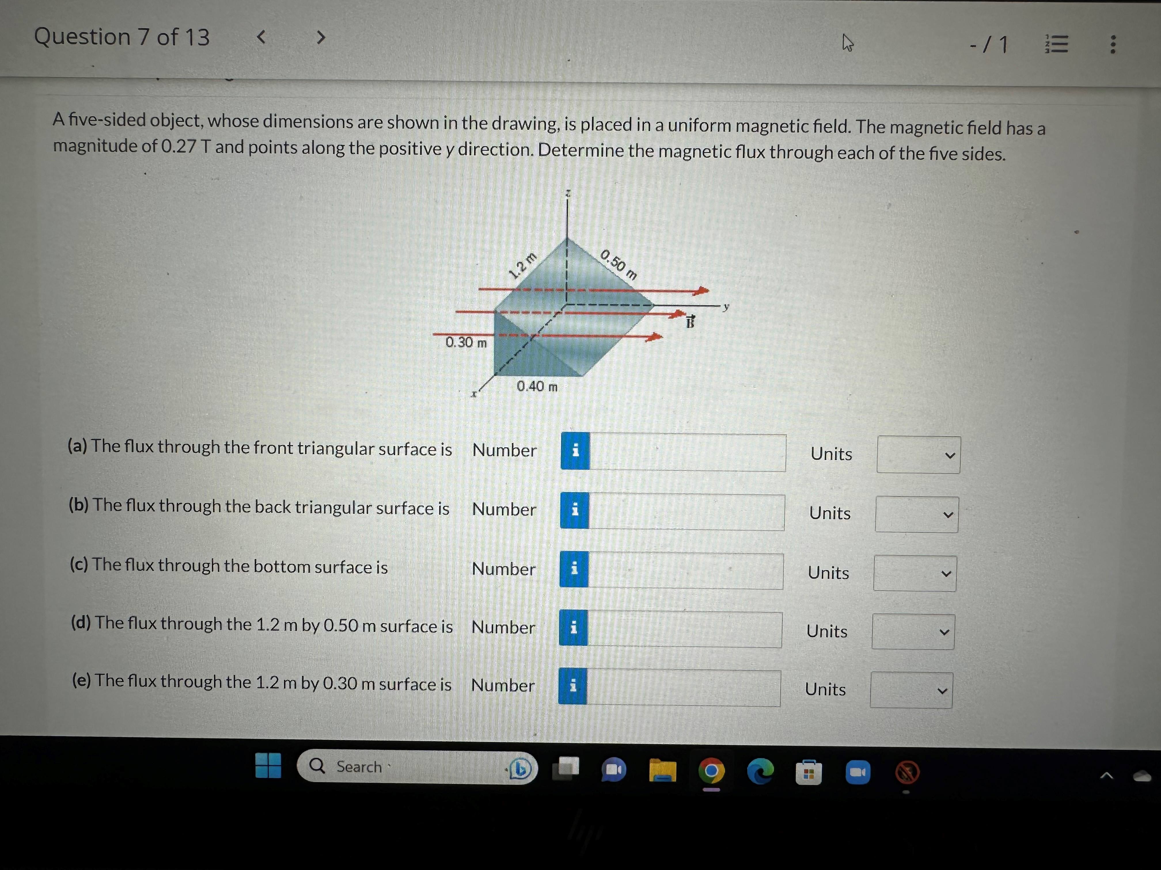 Solved A five-sided object, whose dimensions are shown in | Chegg.com