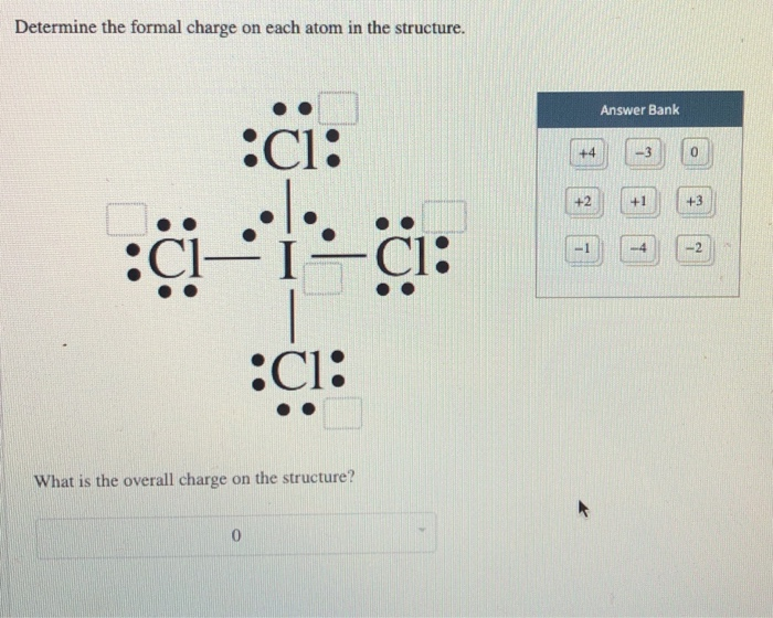 Solved Determine the formal charge on each atom in the | Chegg.com