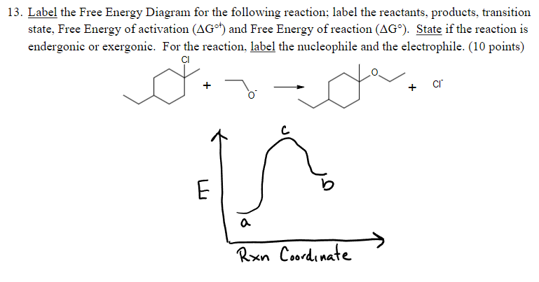 Solved 3. Label the Free Energy Diagram for the following | Chegg.com