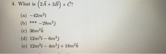 Solved Consider the following three vectors: A = 1mi + 3m3 | Chegg.com