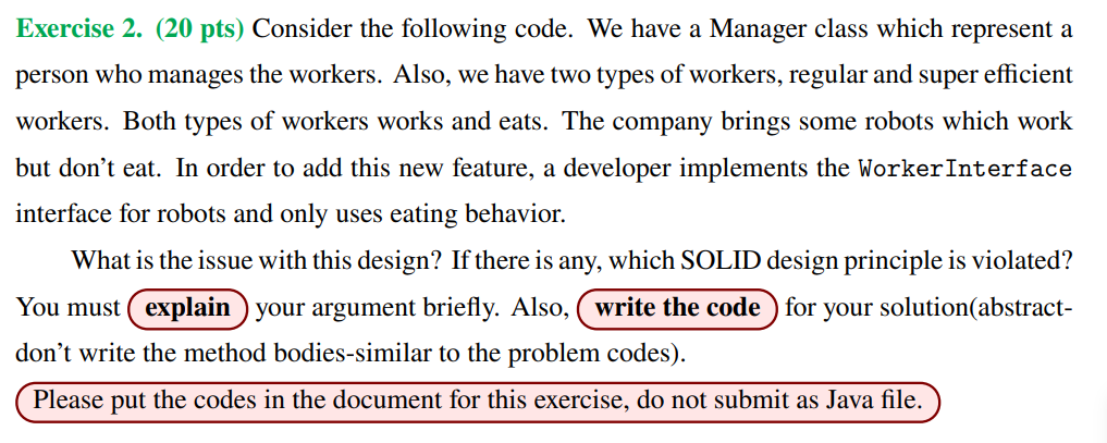 Solved Exercise 2. (20 pts) Consider the following code. We | Chegg.com