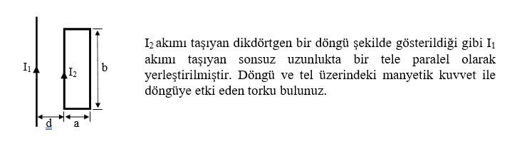 Solved A rectangular loop carrying current I2 is placed | Chegg.com