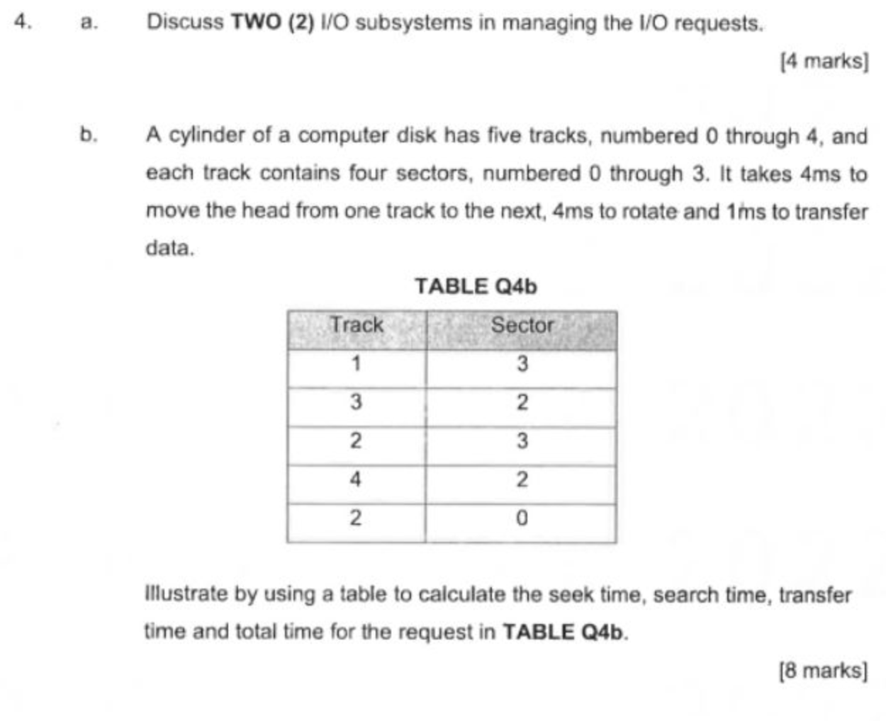 Solved a. Discuss TWO (2) ∥ O subsystems in managing the I/O | Chegg.com