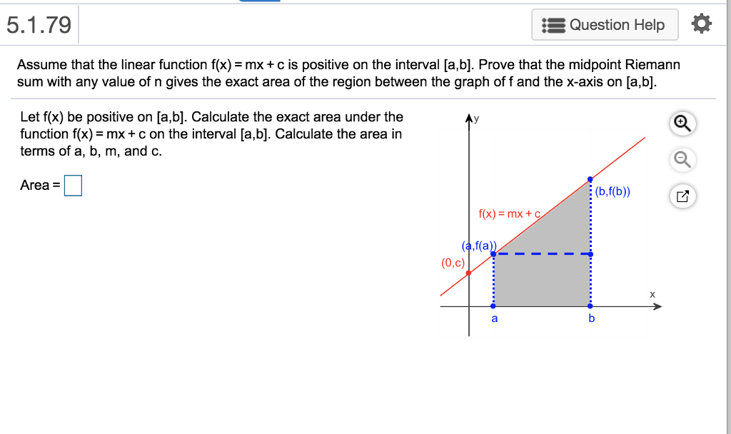 Solved 5.1.79 Question Help Assume that the linear function | Chegg.com