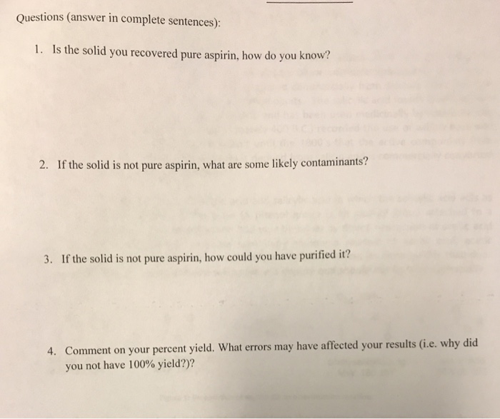 Solved Questions (answer in complete sentences): 1. Is the | Chegg.com