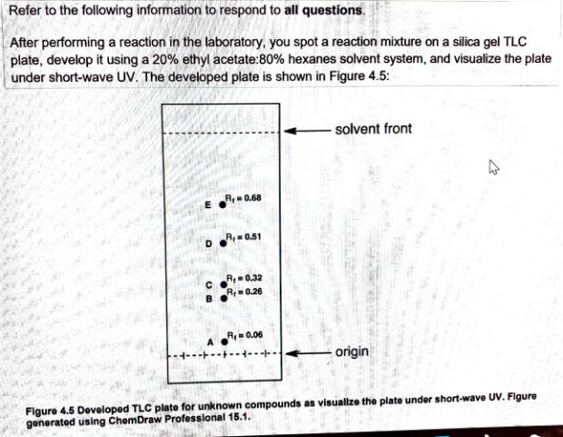 Solved 5. If the solvent system used to develop the TLC in | Chegg.com
