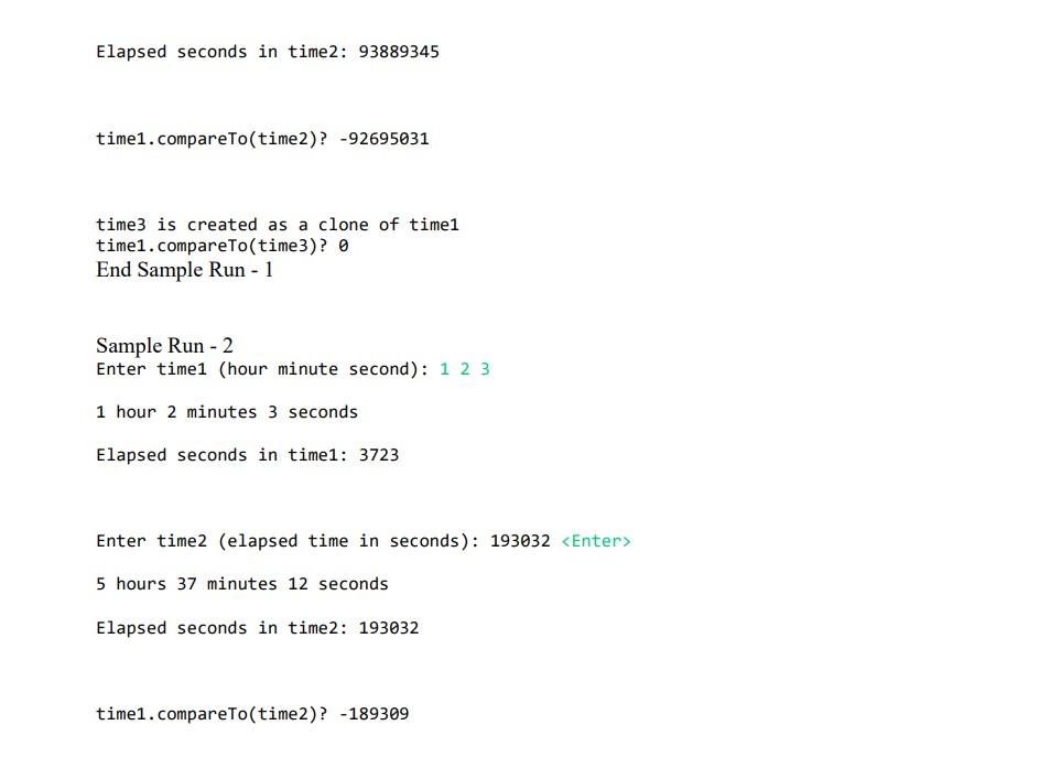 Solved Define A Class Named Time For Encapsulating A Time