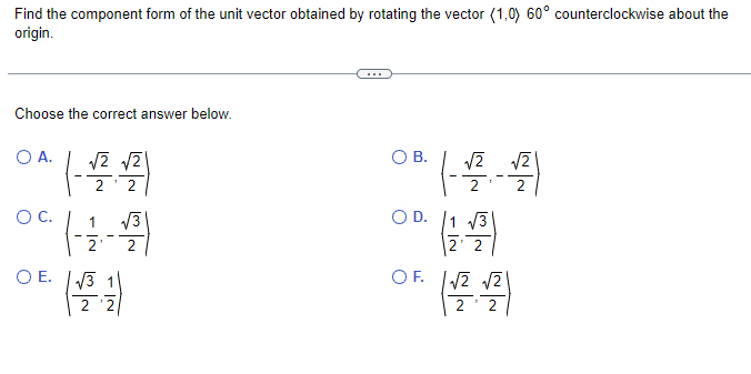 Solved Find the component form of the unit vector obtained | Chegg.com