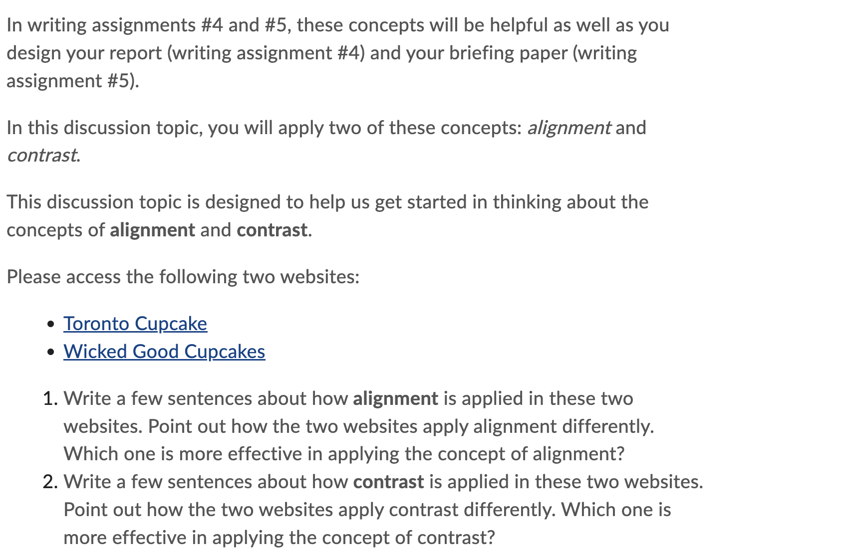 Solved In writing assignments \#4 and \#5, these concepts | Chegg.com